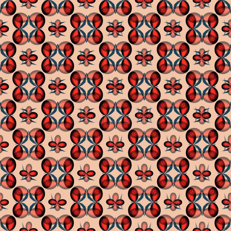 Red and Blue Abstract Objects in Retro Style Stock Illustration ...