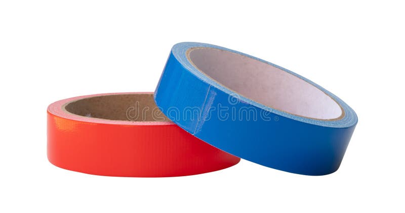 Red and Blue Adhesive Cloth Tapes or Vinyl Tape in Stack Isolated on ...