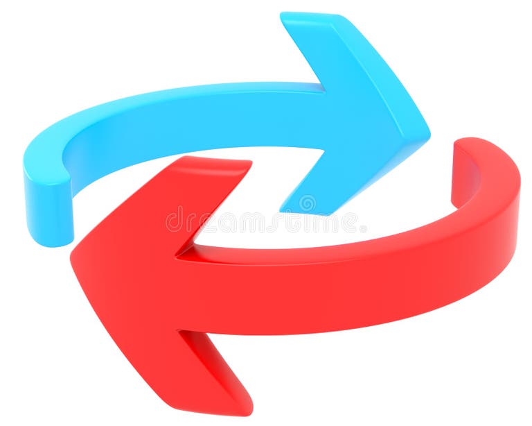 Red and blue arrows stock illustration. Illustration of objects - 14021132