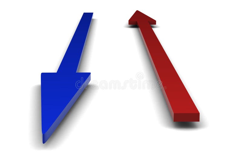 Red and blue arrows stock illustration. Illustration of shape - 23281150