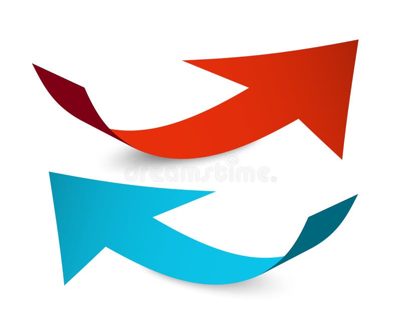 Red and Blue Arrows. Vector Paper Arrow Set Isolated. Stock Vector ...