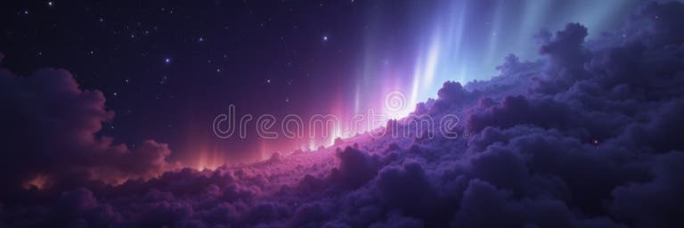 Red and Blue Aurora Light Rays Illuminating the Universe, Blue, Space ...