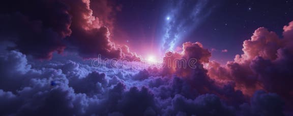 Red and Blue Aurora Light Rays Illuminating the Universe, Blue, Space ...