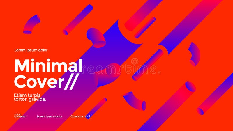 Red and Blue Background with Geometric Pipe Shapes Stock Vector ...