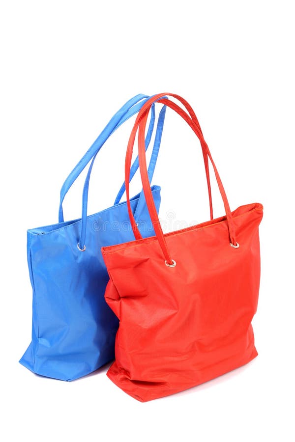 Red and blue bags stock image. Image of handle, background - 36113517