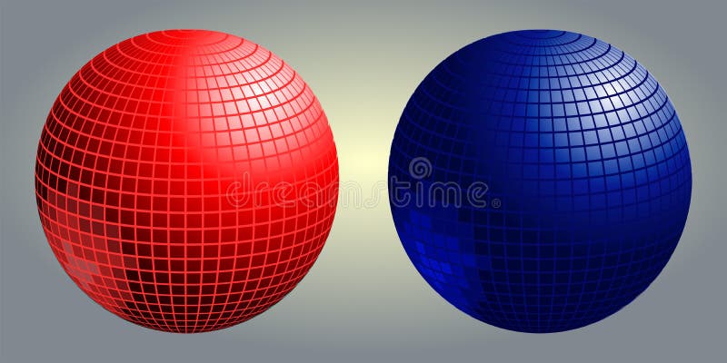 Red and blue ball stock vector. Illustration of squares - 102491899