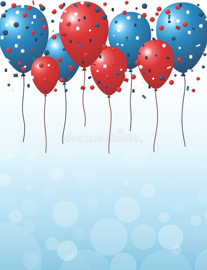 Red and Blue Balloons Background Stock Vector - Illustration of blue ...