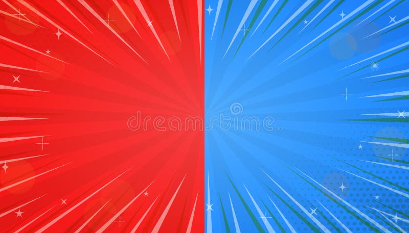 Red and Blue Bicolor Jagged Concentration Line Background, Explosion in ...