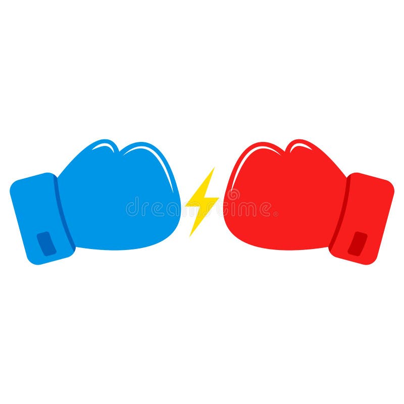 Red and Blue Boxing Gloves. Confrontation between Boxing Gloves Stock ...