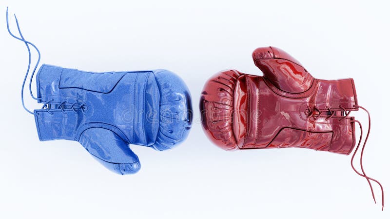 Red and Blue Boxing Gloves Isolated on a White Background. Stock ...