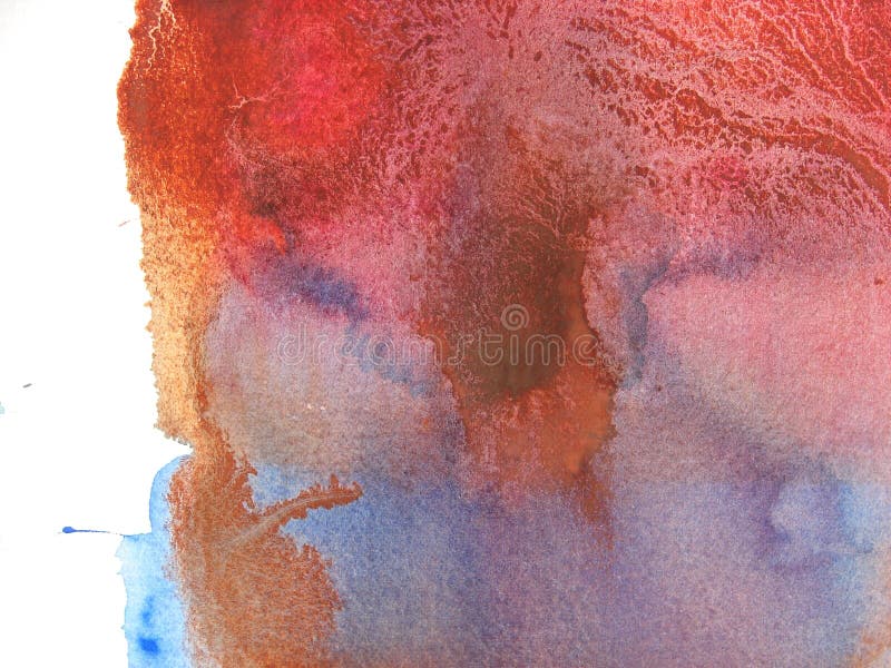 Red Blue and Brown Abstract Watercolor Background Stock Illustration ...