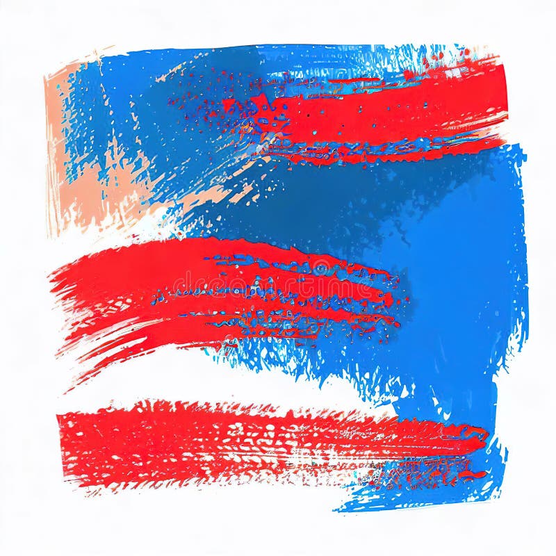 Red and Blue Brush Stroke and Texture. Grunge Vector Abstract Hand ...