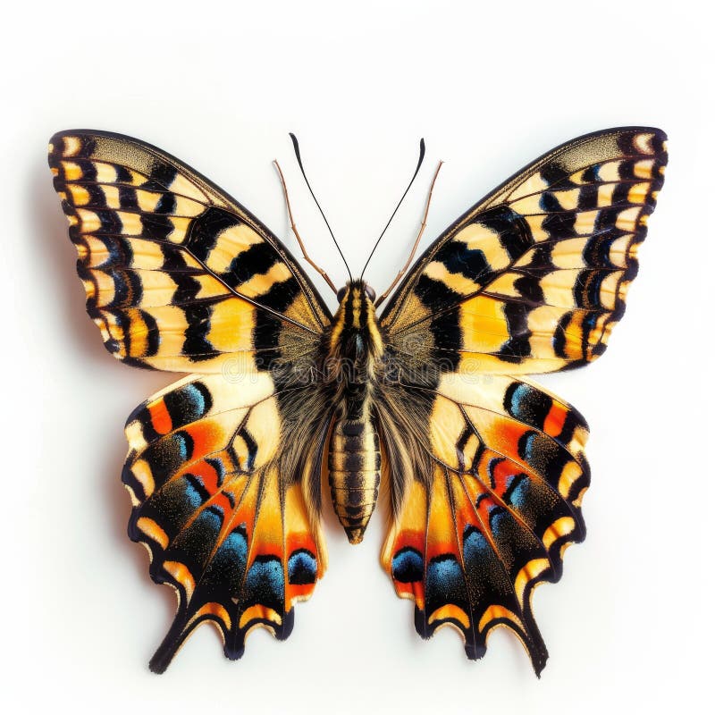 Red and Blue Butterfly Isolated on White Stock Image - Image of summer ...