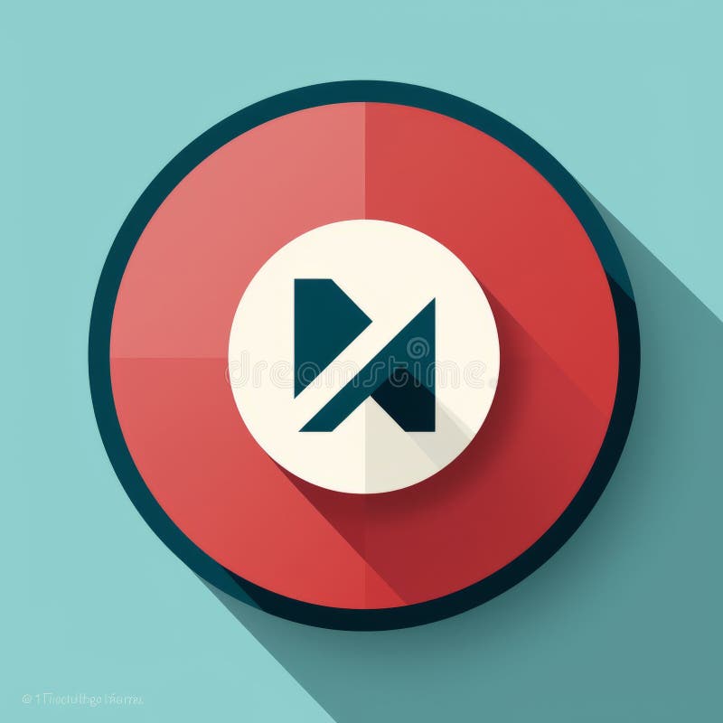 A Red and Blue Button with an Arrow on it Stock Illustration ...
