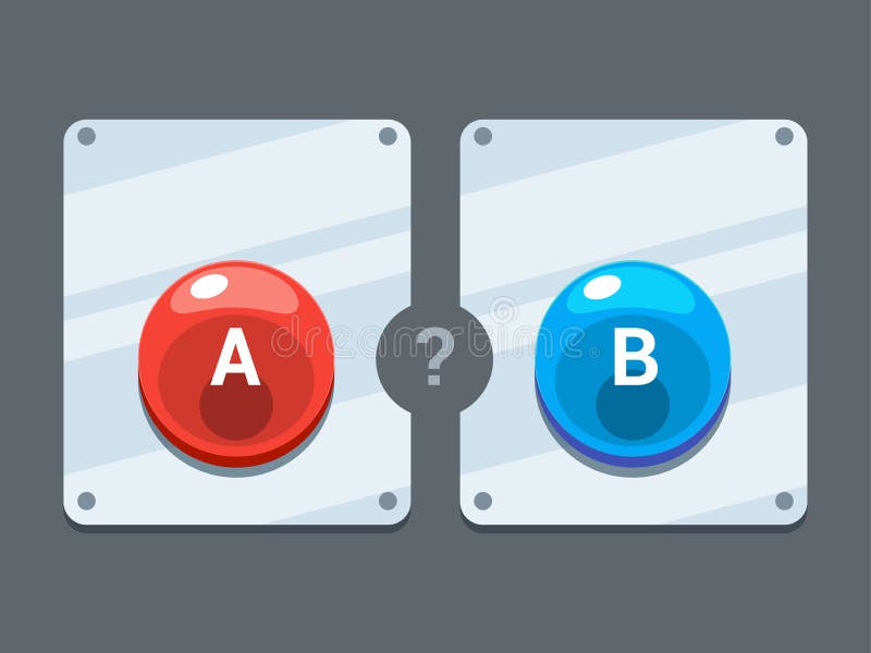 Red and Blue Button Options. Isolated Vector Illustration Stock Vector ...