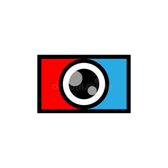 Red and Blue Camera Box and Camera Eye Icon Logo Stock Vector ...