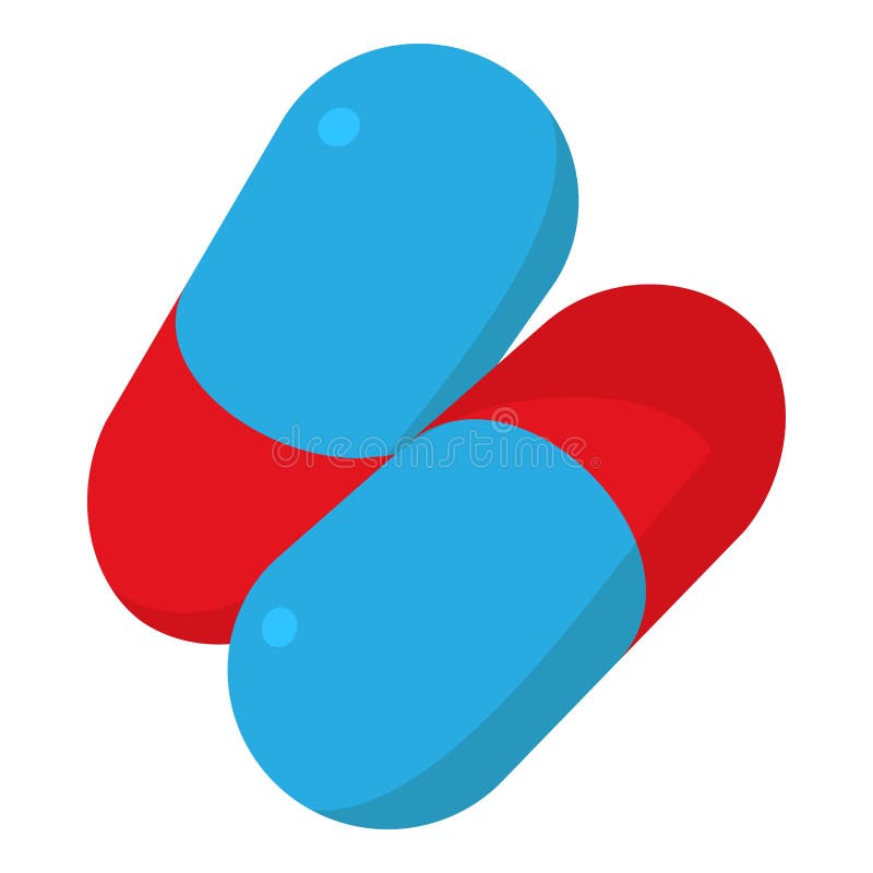 Red and Blue Capsule Pill Icon, Cartoon Style Stock Vector ...