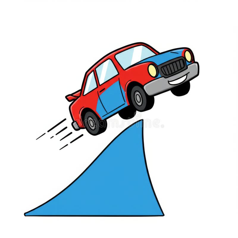 Blue Cartoon Car Jumping Ramp Stock Illustrations – 4 Blue Cartoon Car ...
