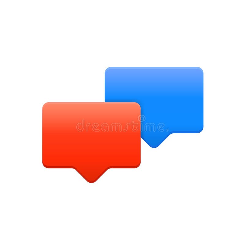 Red and Blue Chat Bubbles. UI Design Icon. Vector Illustration of Chat ...