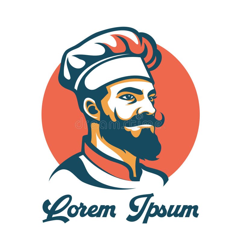 Red Blue Chef Retro Style stock vector. Illustration of cook - 315652382