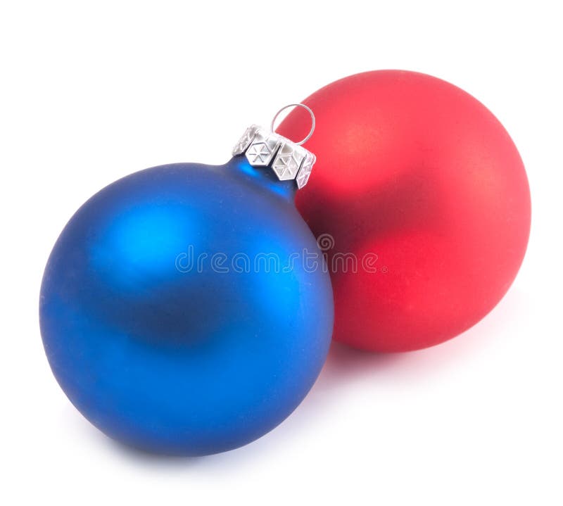 Red and Blue Christmas Balls Isolated on White Background Stock Image ...
