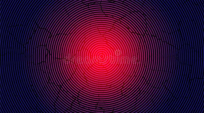 A Red and Blue Circle with a Black Background, Grunge Texture Spiral ...