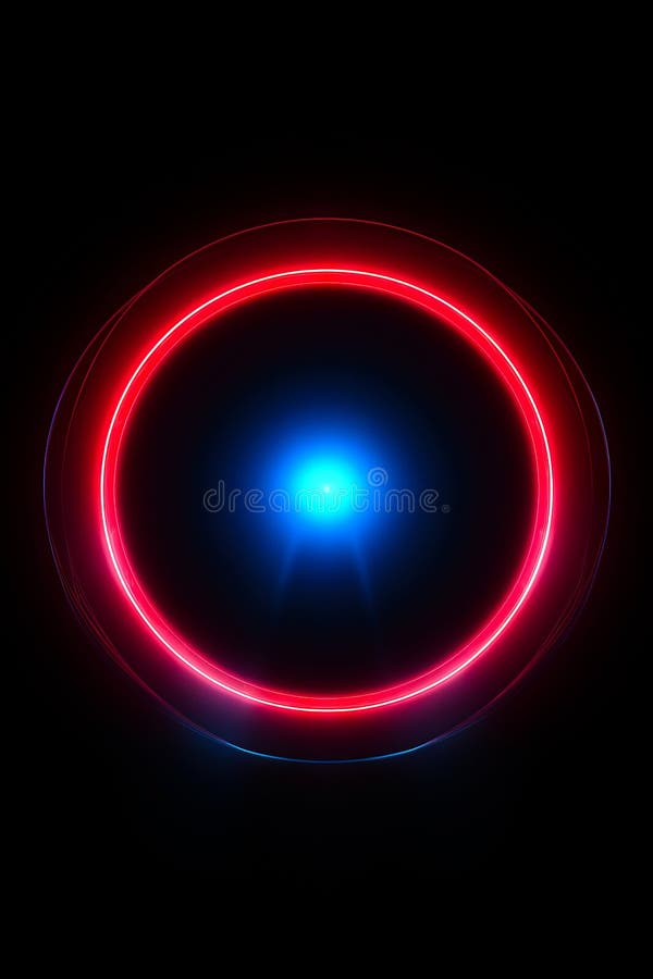Red and Blue Circle with Light Shining in it. Generative AI Stock Photo ...