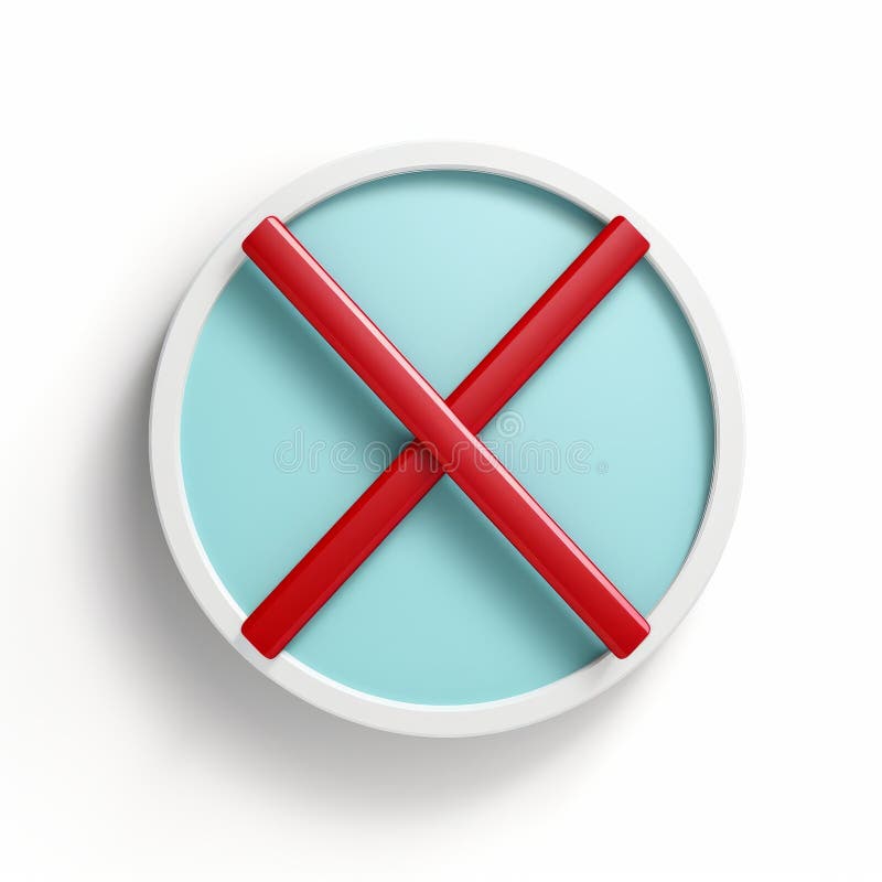 A Red and Blue Circle with a No Sign on it Stock Illustration ...