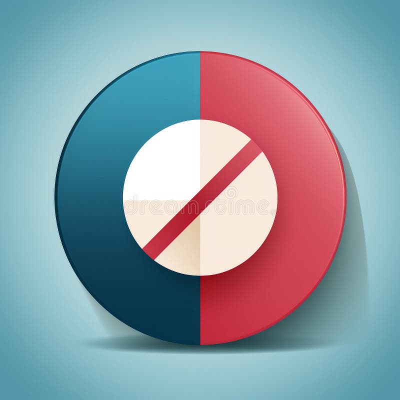 A Red and Blue Circle with a No Sign on it Stock Illustration ...