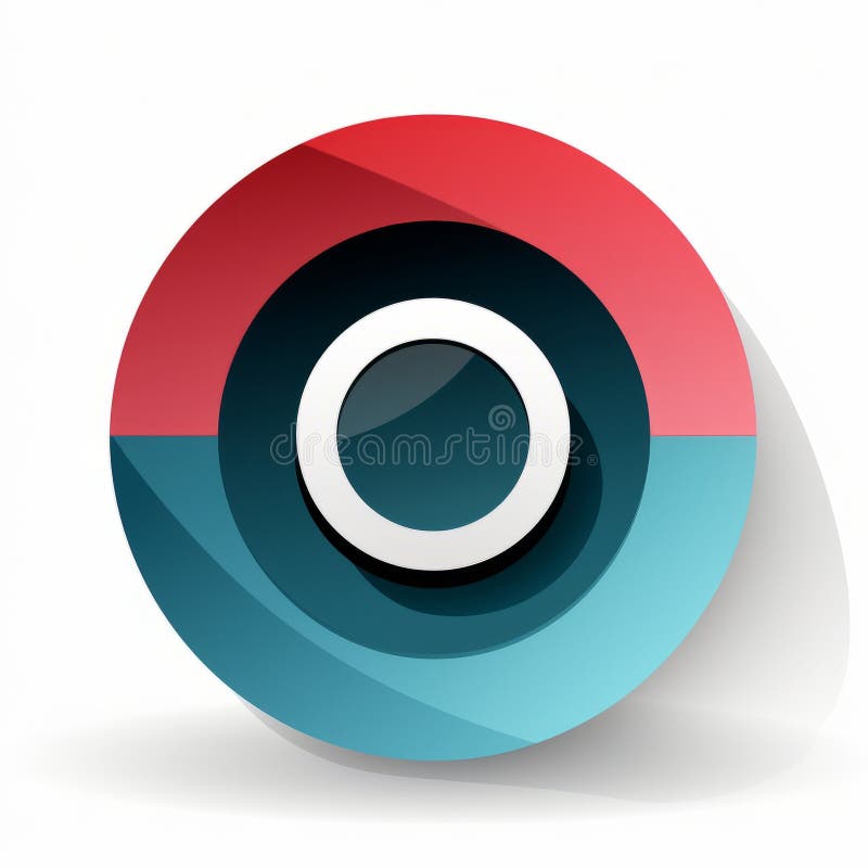 A Red and Blue Circle with an Oval in the Center Stock Illustration ...