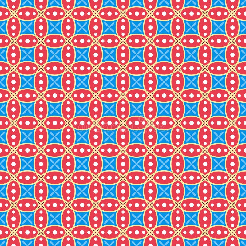 Red and Blue Circles Pattern. Stock Vector - Illustration of ornate ...