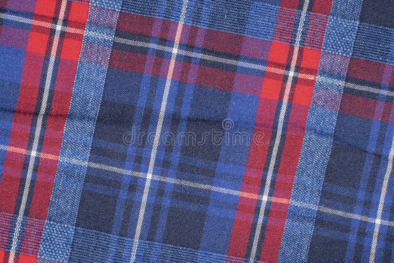 Red and Blue Classic Checkered Table Cloth Fabric Stock Image - Image ...