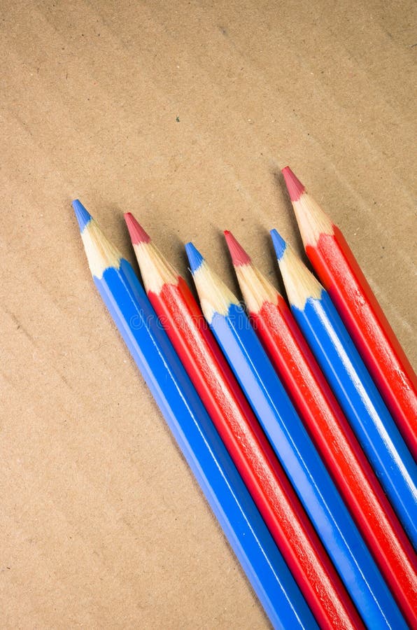 Red blue colored crayons stock photo. Image of background - 48590514