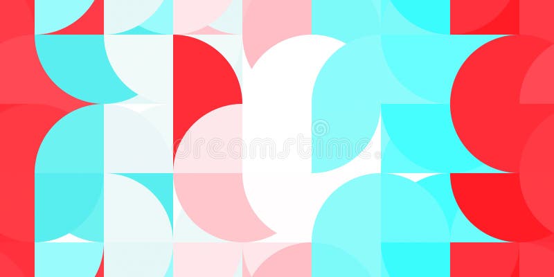 Red Blue Colored Modern Geometry Half Circles Backgrounds. Rounded ...