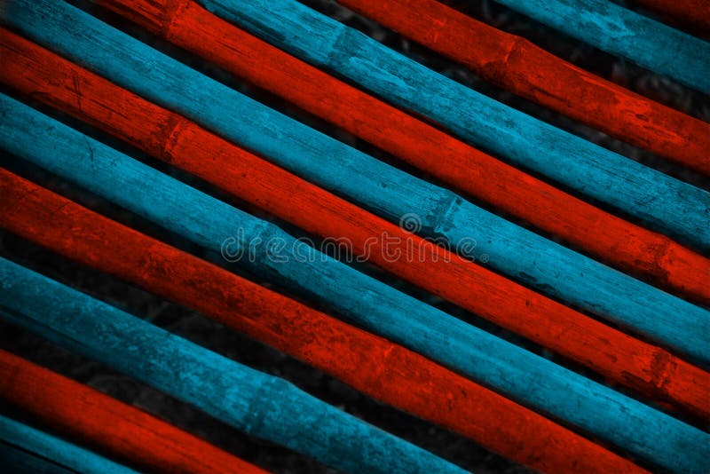 Red and Blue Colours Painted on Some Bamboo Objects Photo Stock Image ...