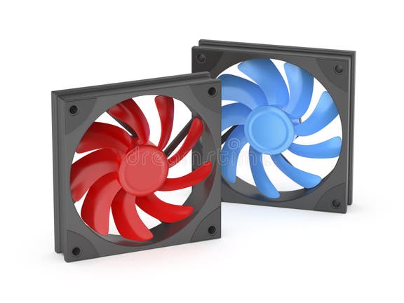 Red and Blue Computer Case Fans Stock Photo - Illustration of plastic ...