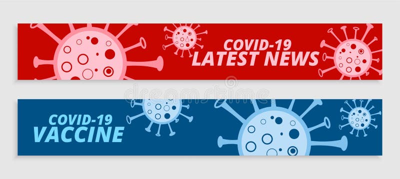 Red and Blue Coronavirus News Banners Set Stock Vector - Illustration ...