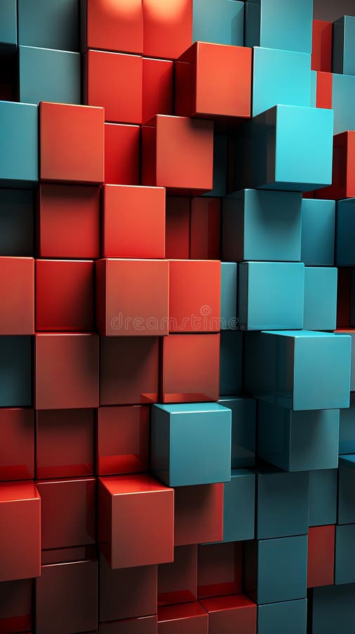 Red and Blue Cubes Wallpapers Hd Wallpapers Stock Illustration ...