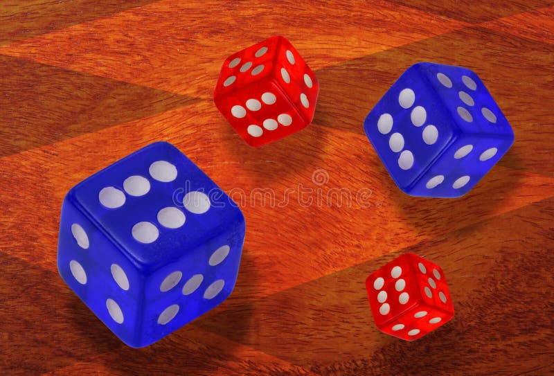 Red and blue dice stock illustration. Illustration of wooden - 18416636