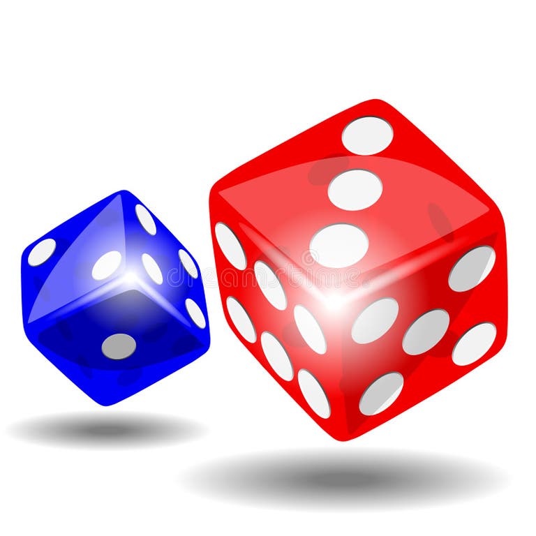 Red and blue dice stock vector. Illustration of casino - 49400953