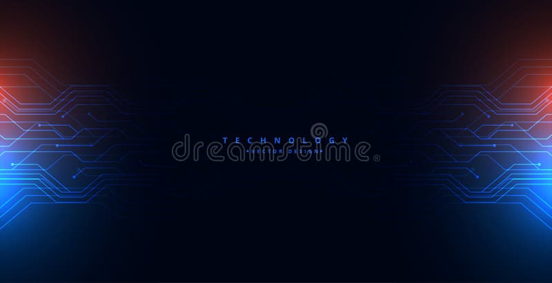 Red and Blue Digital Circuit Line Futuristic Background for Internet ...