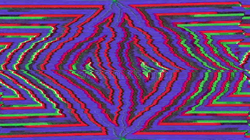 Red and Blue Digital Distortion with Geometric Patterns. Stock Footage ...
