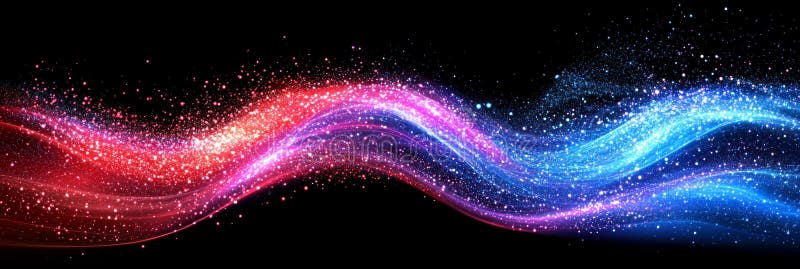Red and Blue Dynamic Energy Flow in Dark Space, Abstract Background for ...