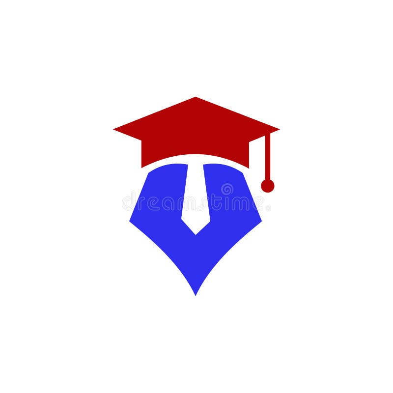 Red Blue Educational Logo Design Illustration Stock Vector ...