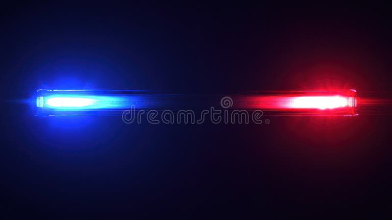 Red and Blue Emergency Lights on a Dark Background Stock Illustration ...