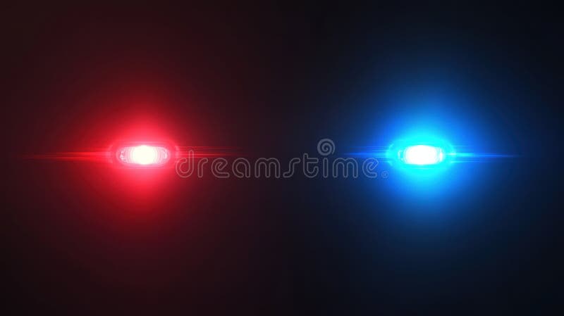 Red and Blue Emergency Lights Isolated on Black Background Stock ...