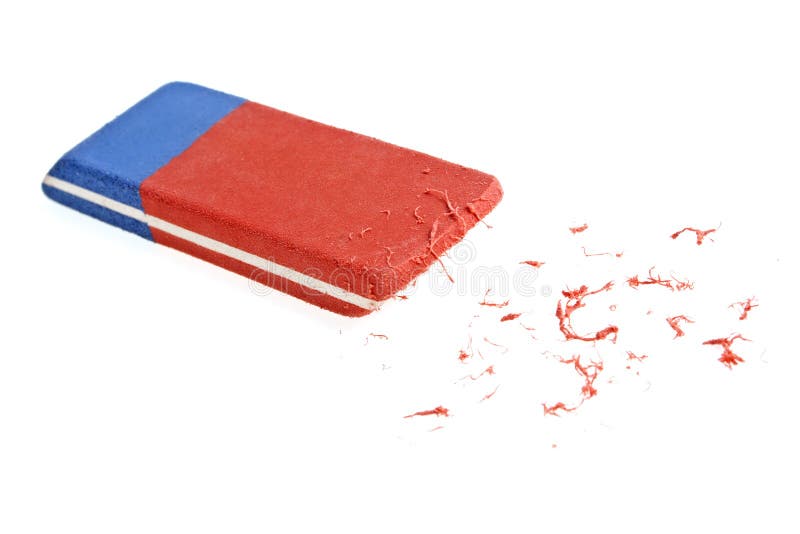 Red and Blue Eraser on a White Background Stock Image - Image of delete ...
