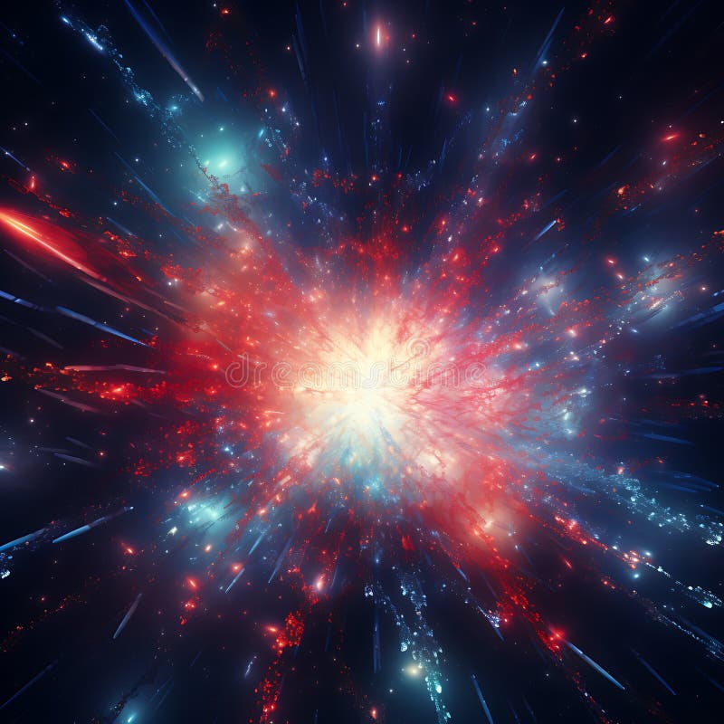A red and blue explosion stock illustration. Illustration of colors ...