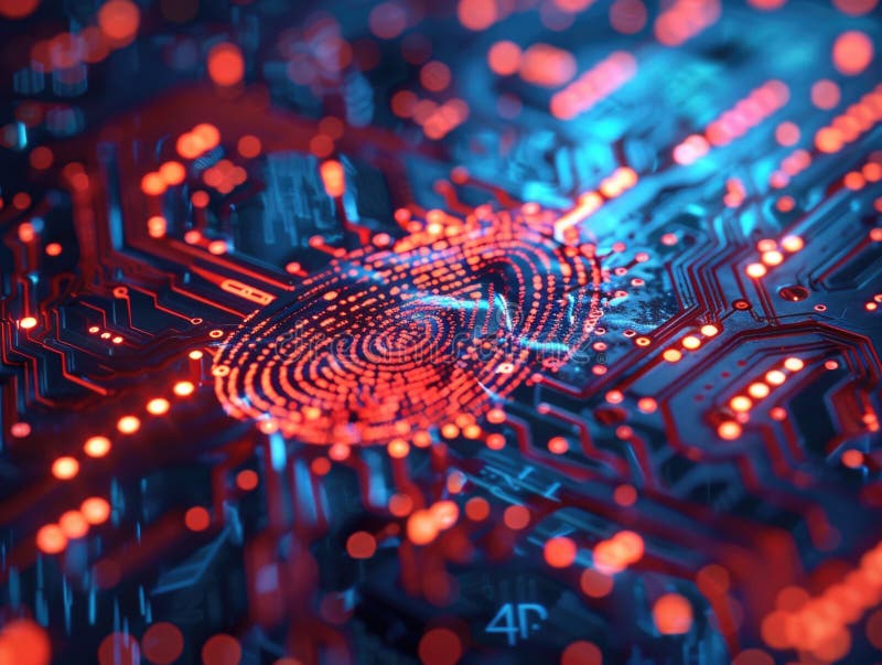 Red and Blue Fibonacci Sequence Pattern on Circuit Board Stock ...