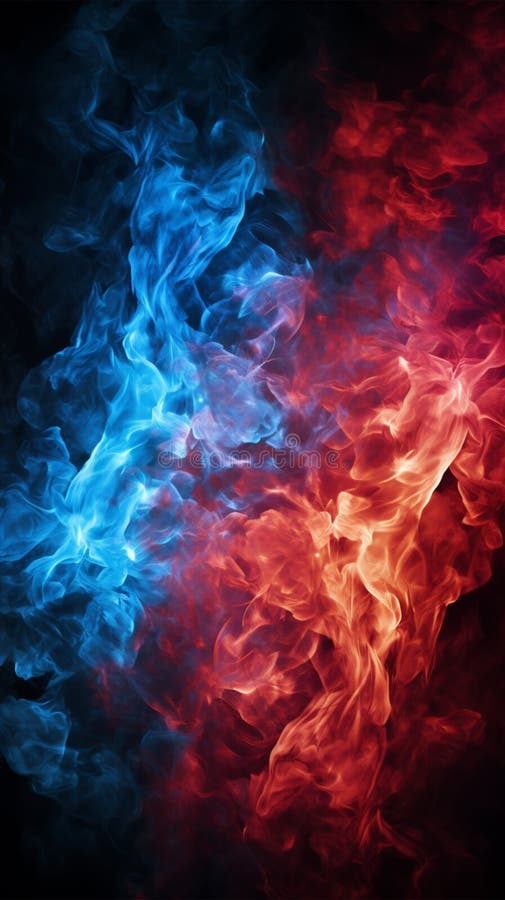 Red and Blue Fire on Balck Background Stock Illustration - Illustration ...